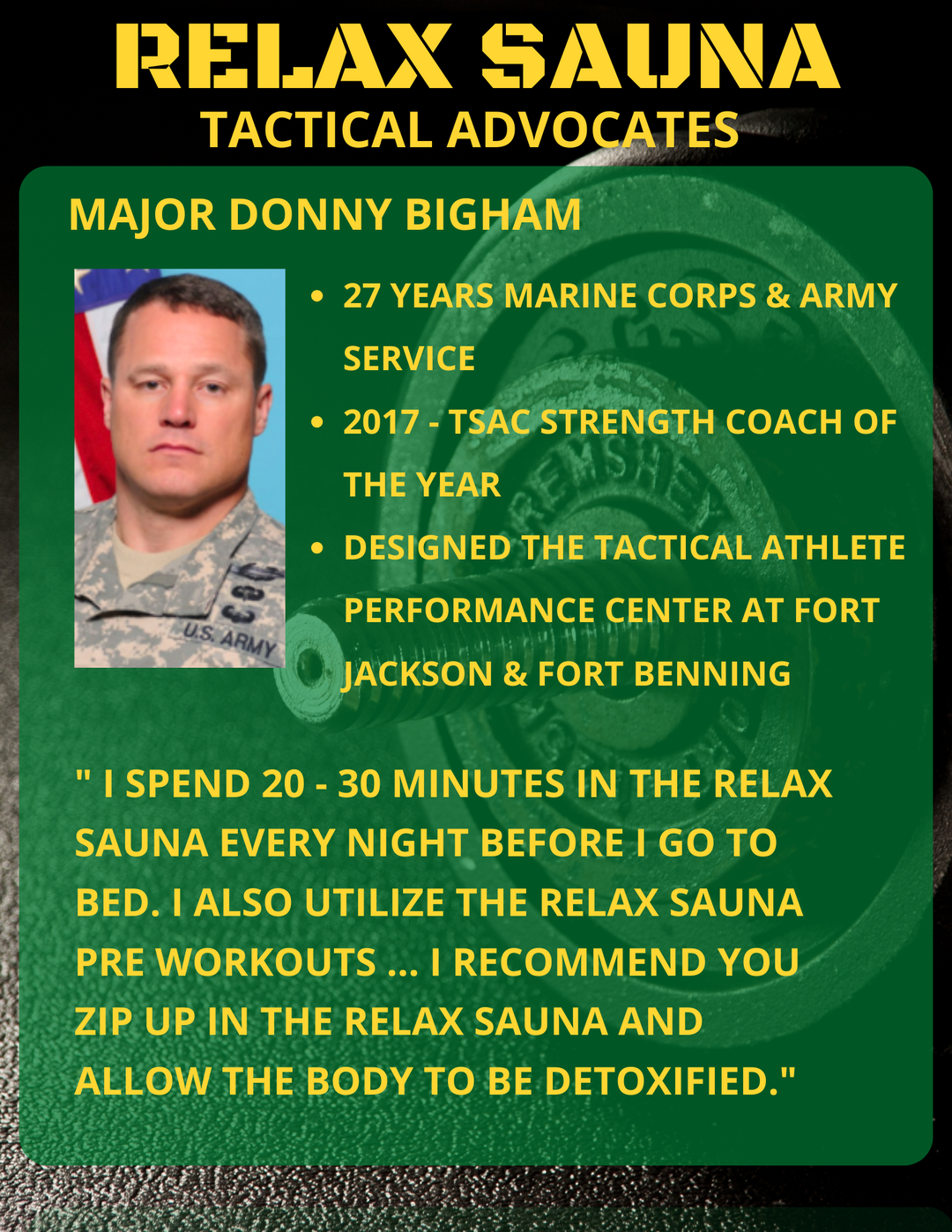 Military Testimonials – Relax Far Infrared Saunas